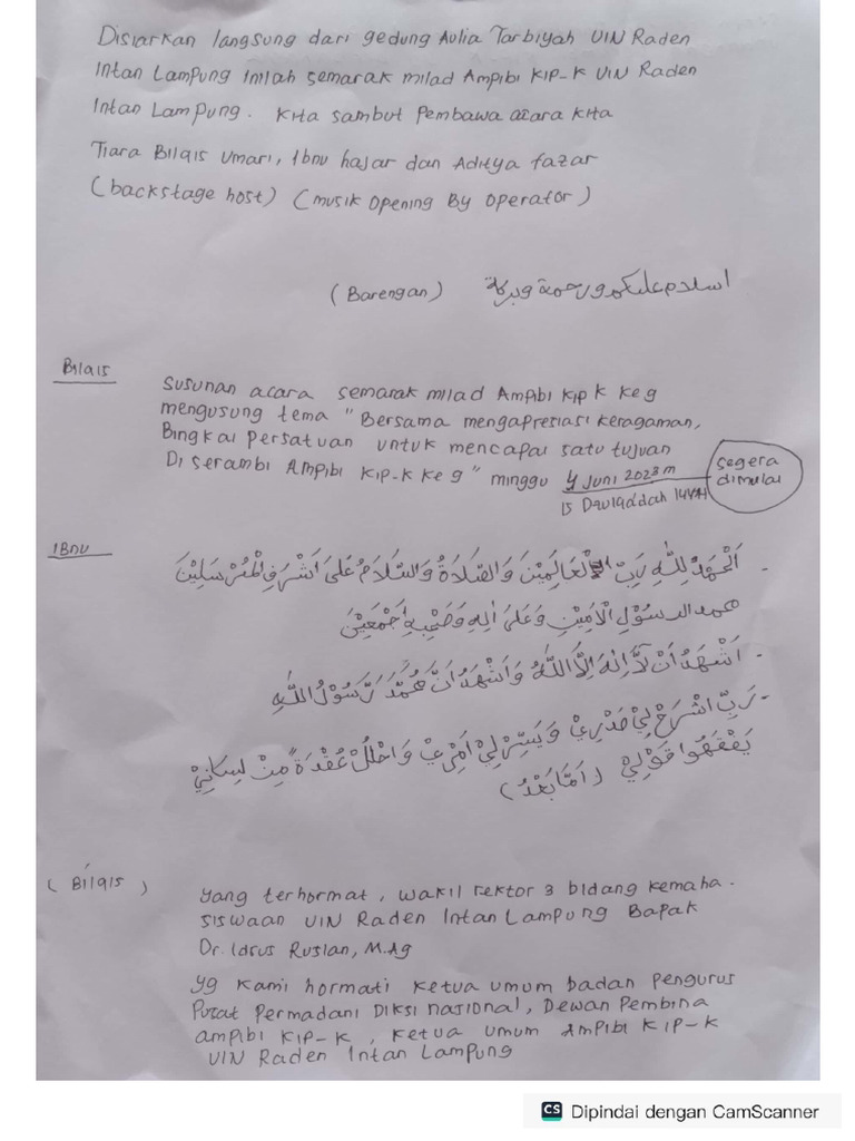 Teks MC 3 Bahasa | PDF