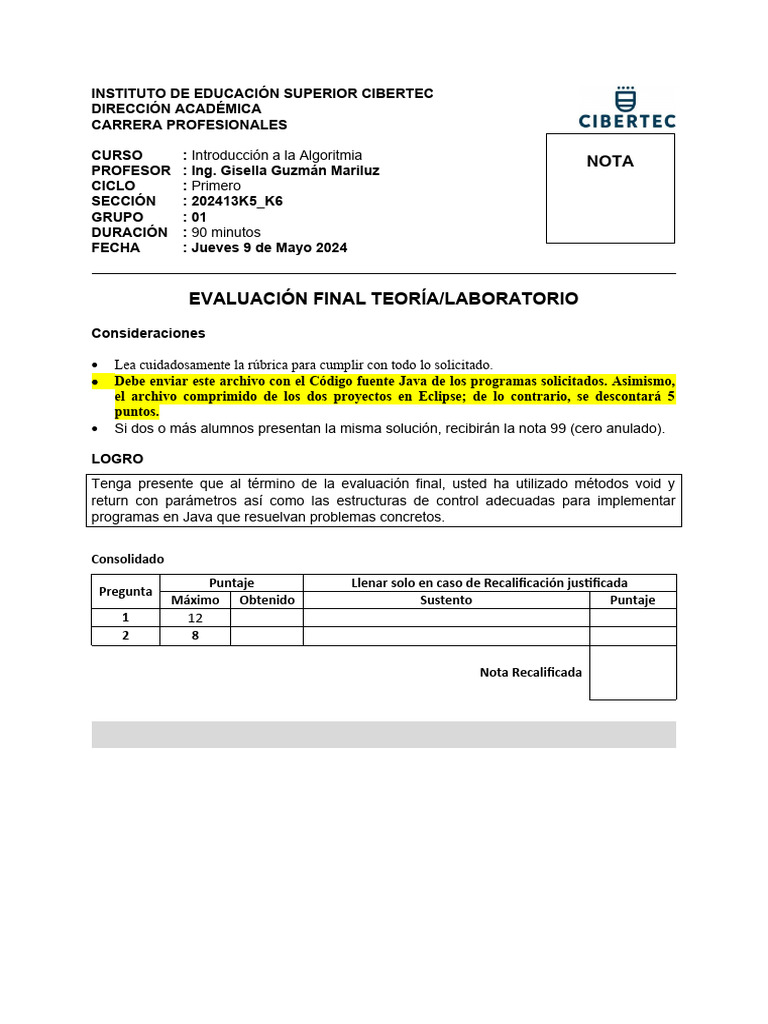 2326 Introduccion Algoritmia Sección Grupo EF GGM | PDF | Programación de computadoras | Informática