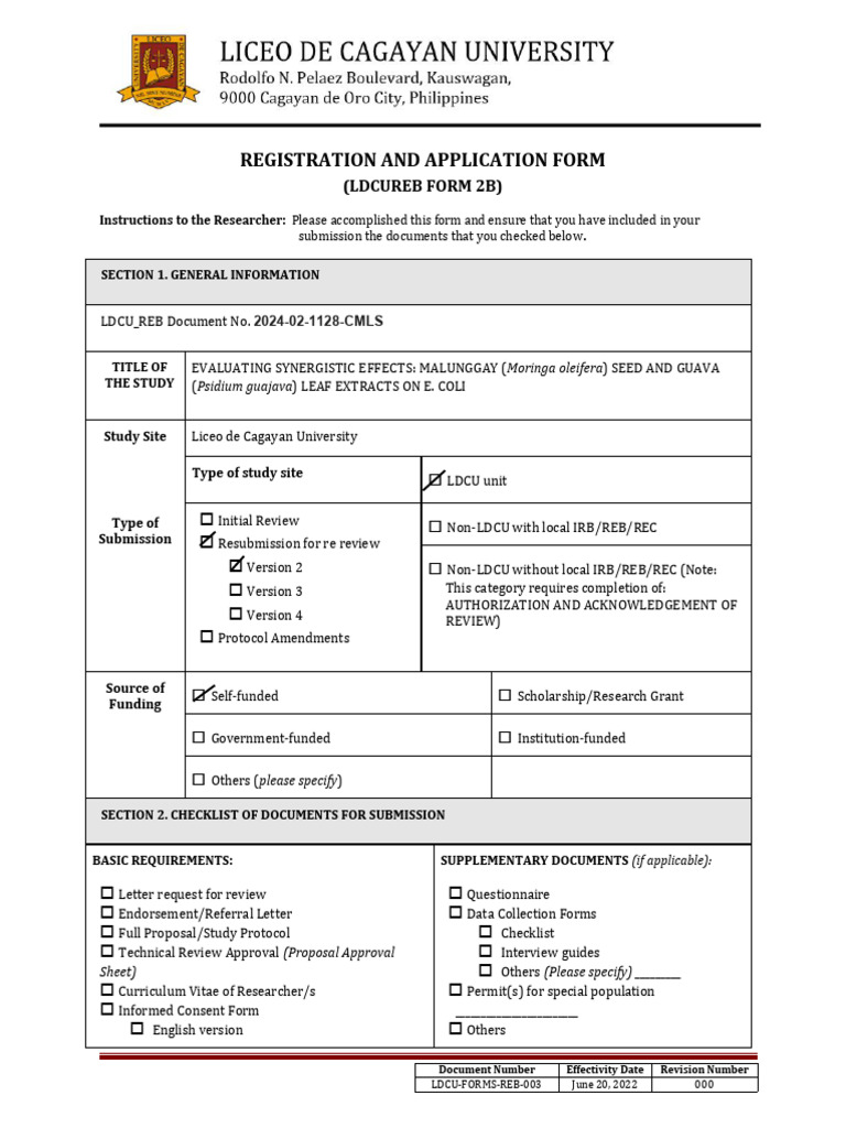 LDCU FORMS REB 003 Registration and Application Form V2.0 2B | Download ...
