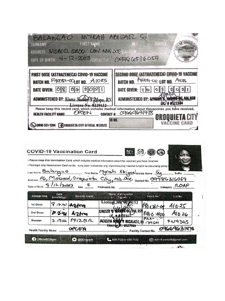 Vaccination Cards | PDF