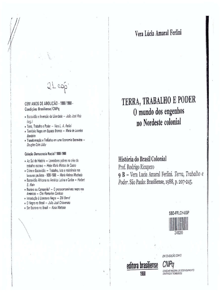 Vera Lúcia Amaral Ferlini. Terra, Trabalho e Poder | PDF