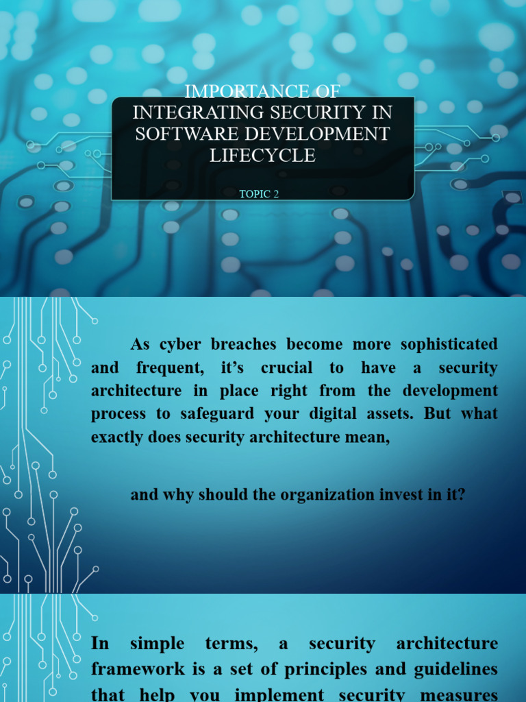 Topic 2 Importance of Integrating SDLC | PDF | Computer Security | Security