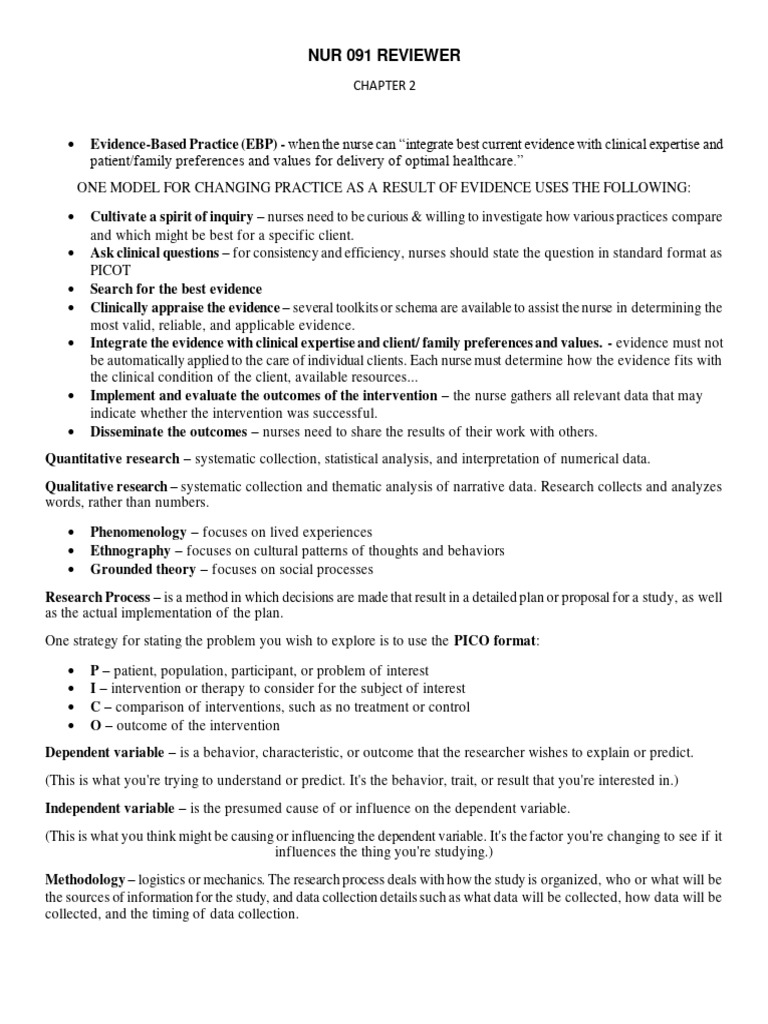 Nur 091 Reviewer 2 | PDF | Evidence Based Practice | Methodology