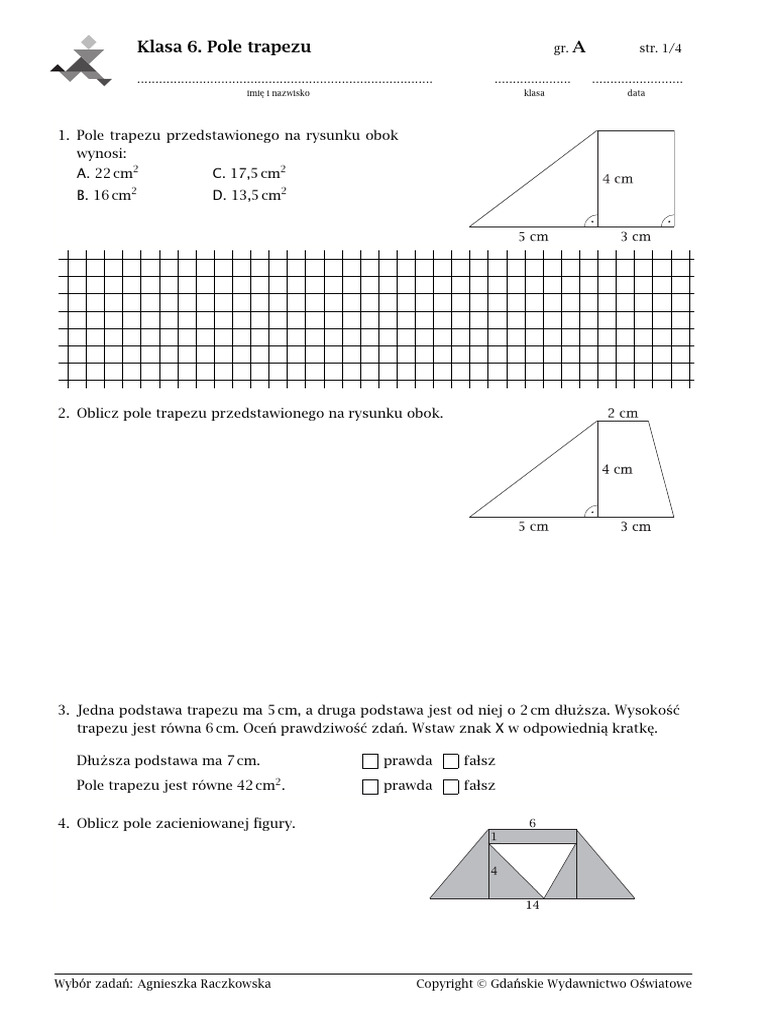 Klasowka - Pole Trapezu | PDF