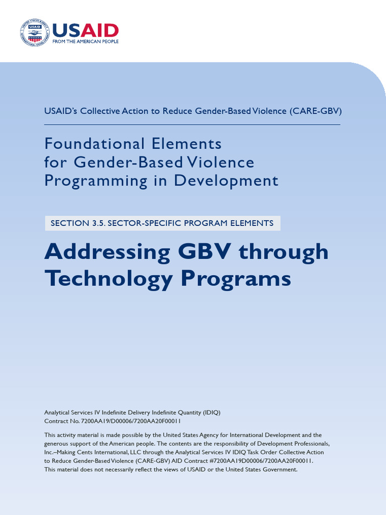 CARE GBV Sector Brief Technology Accessible | PDF | Violence Against ...