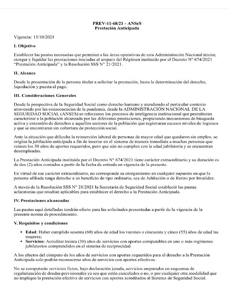 Prev Jubilacion Anticipada | PDF