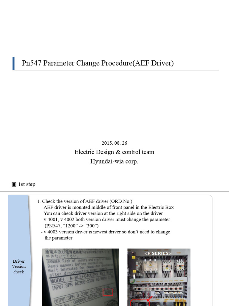 PN547 Parameter Change Procedure (Aef Servo Driver) | Download Free PDF ...