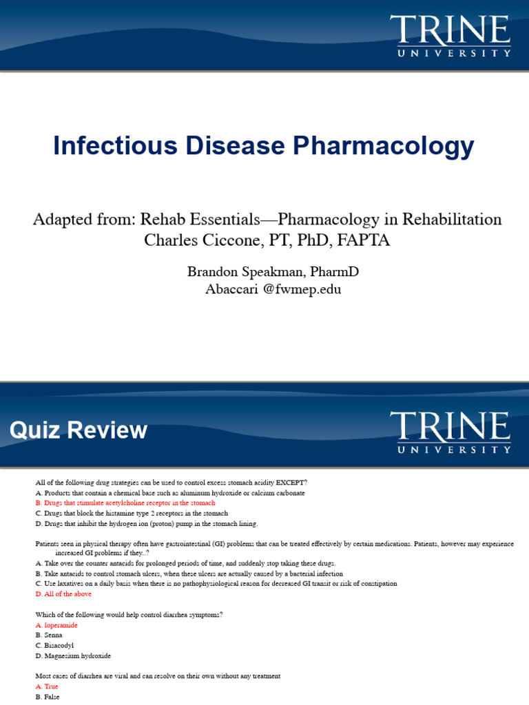 Pharm Lecture 16 Infectious Disease Drugs Bjs Edits | PDF | Bacteria | Clinical Medicine