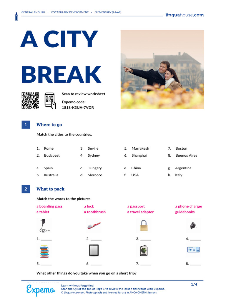 A City Break British English Student Ver2 | PDF | Linguistics | Language Mechanics
