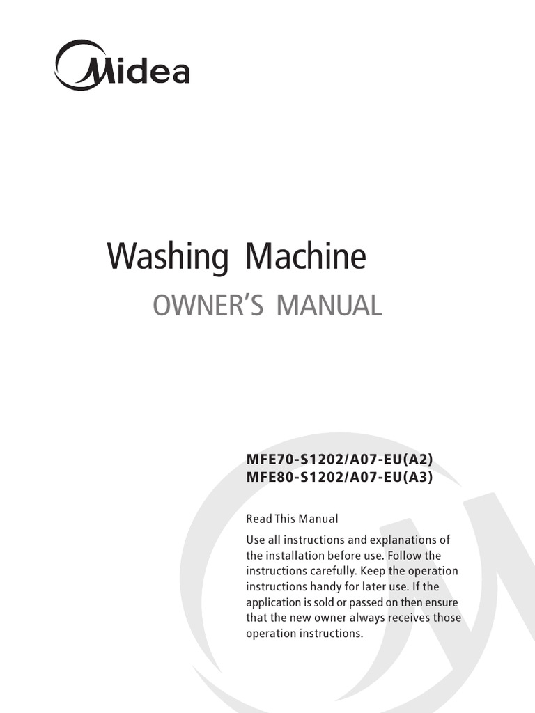 Washin Machine MIDEA | Download Free PDF | Washing Machine | Laundry
