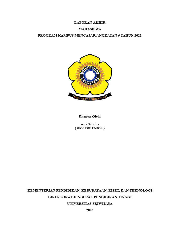 Laporan Akhir Kampus Mengajar Batch 6 - Asri Sabrina | PDF
