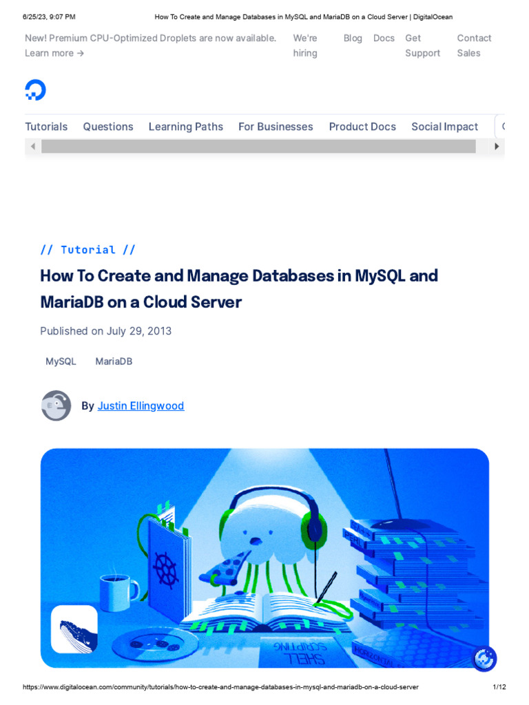 How To Create and Manage Databases in MySQL and MariaDB On A Cloud Server - DigitalOcean | PDF ...
