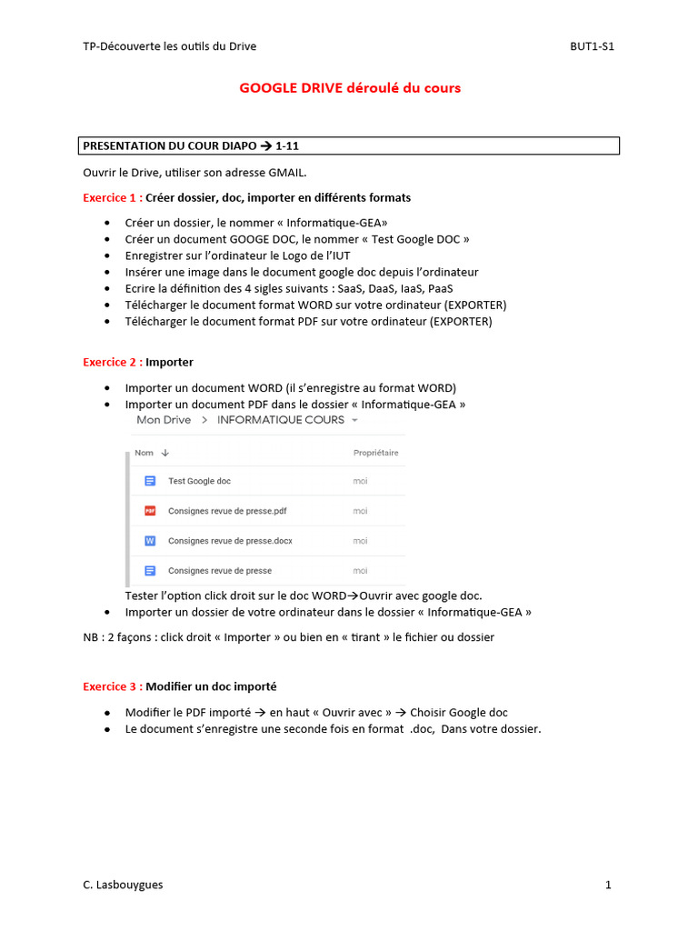 Exercices DRIVE | PDF | Microsoft Word | Fichier informatique