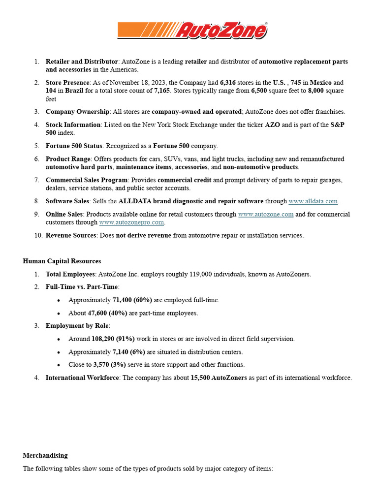 Autozone | PDF | Retail | E Commerce