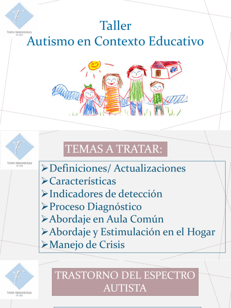 Taller de Autismo para Docentes | PDF | Espectro autista | Ciencias del ...