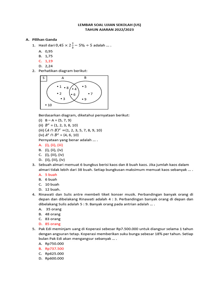Latihan Soal Matematika Kelas 9 | PDF | Metode & Bahan Ajar