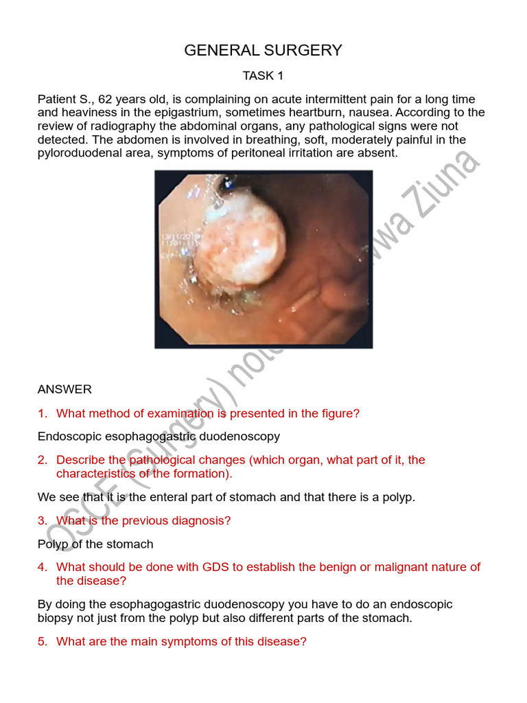 OSCE Exam (Surgery) | Download Free PDF | Pancreas | Clinical Medicine