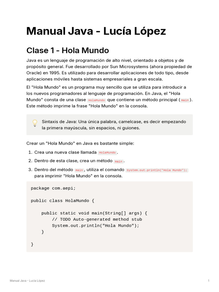 Manual Java - Luca Lpez | PDF | Java (lenguaje de programación) | Tipo de datos