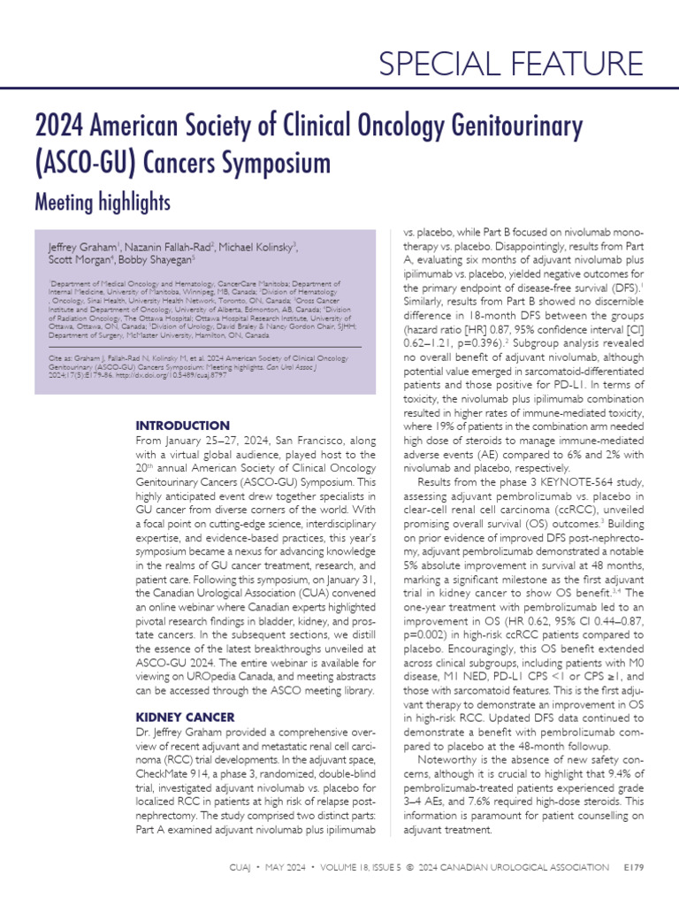 2024 American Society of Clinical Oncology Genitourinary (ASCO-GU ...
