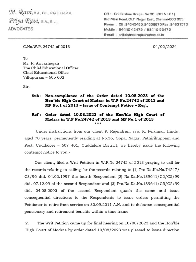 Contempt Notice | PDF | Legal Procedure | Government