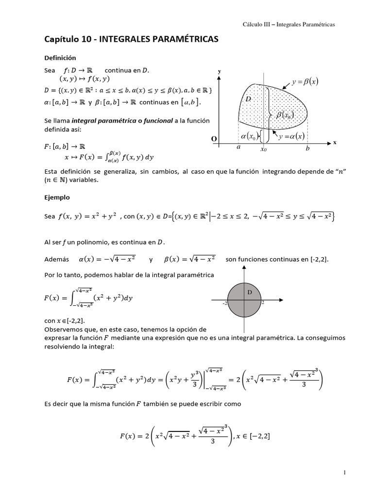 10 - Integrales Paramétricas - 2021 | PDF | Integral | Derivado