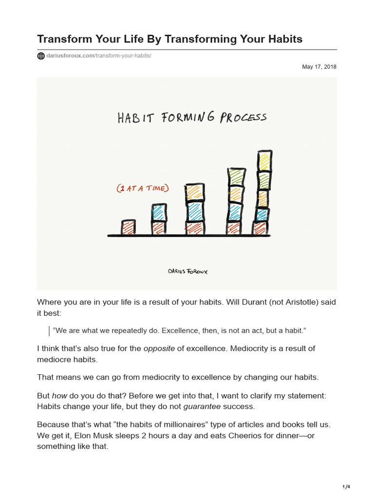 Transform Your Life By Transforming YourHabits | PDF | Reason | Cognition