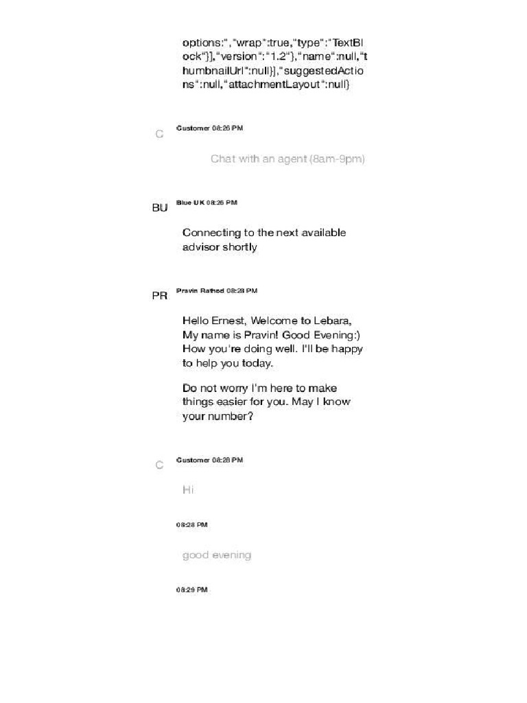 Chat Transcripts | PDF