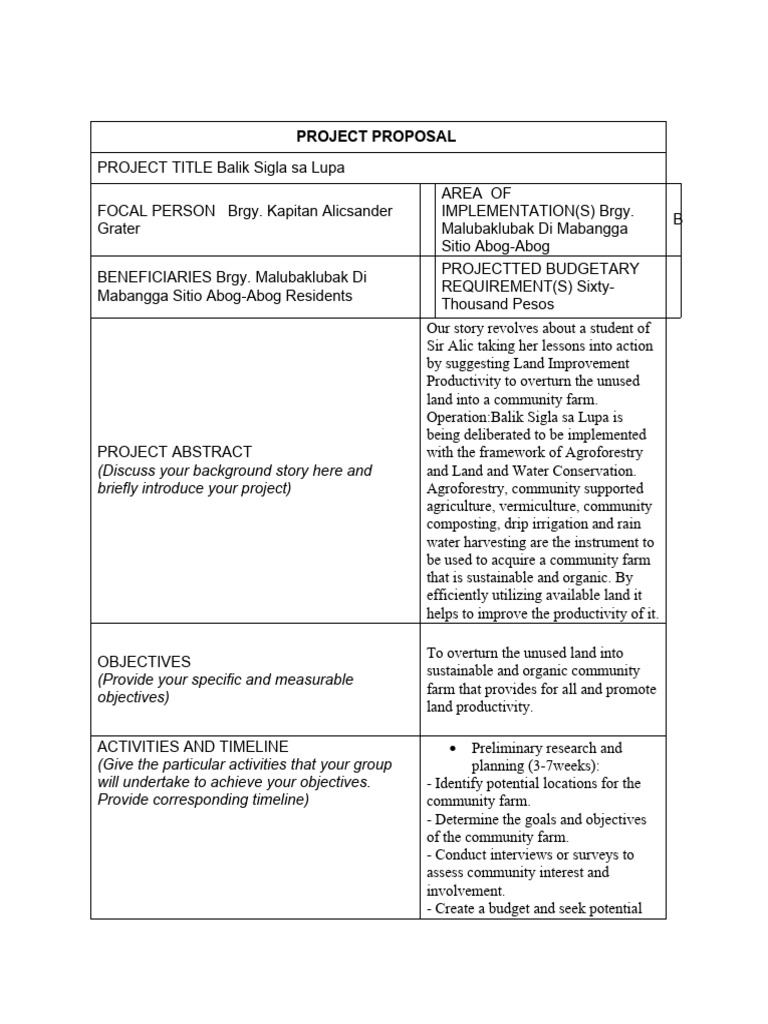 Project Proposal | PDF | Agriculture | Irrigation