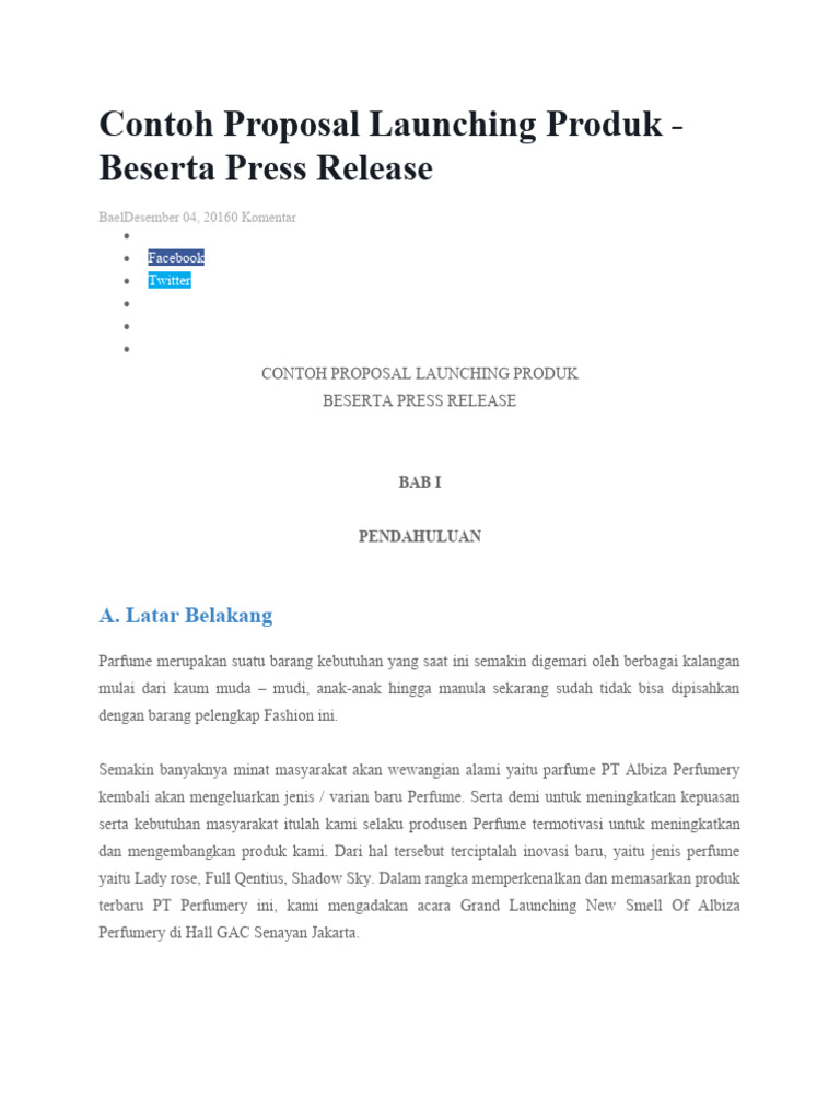 Contoh Proposal Launching Produk | PDF