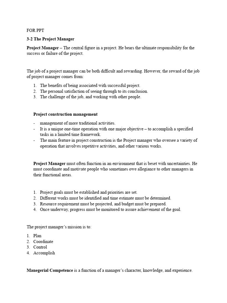 3-2 The Project Manager | PDF