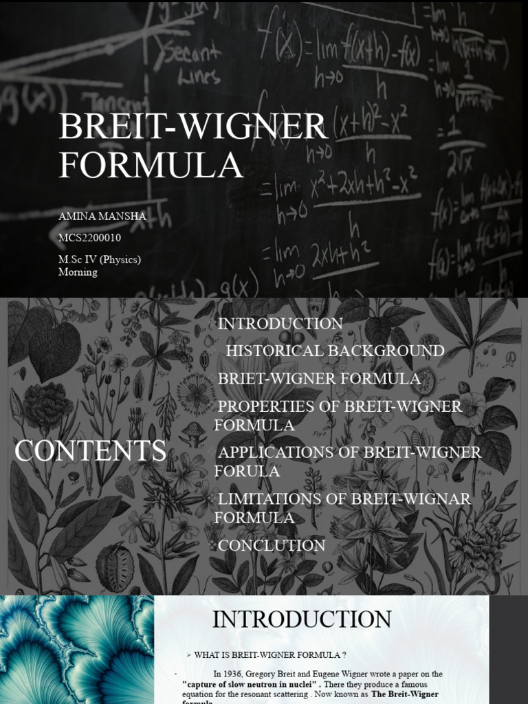 Breit-Wigner Formula | PDF | Nuclear Reaction | Neutron