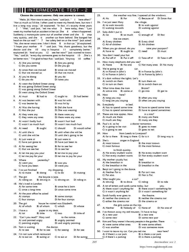 Grammar Intermediate 2 | PDF