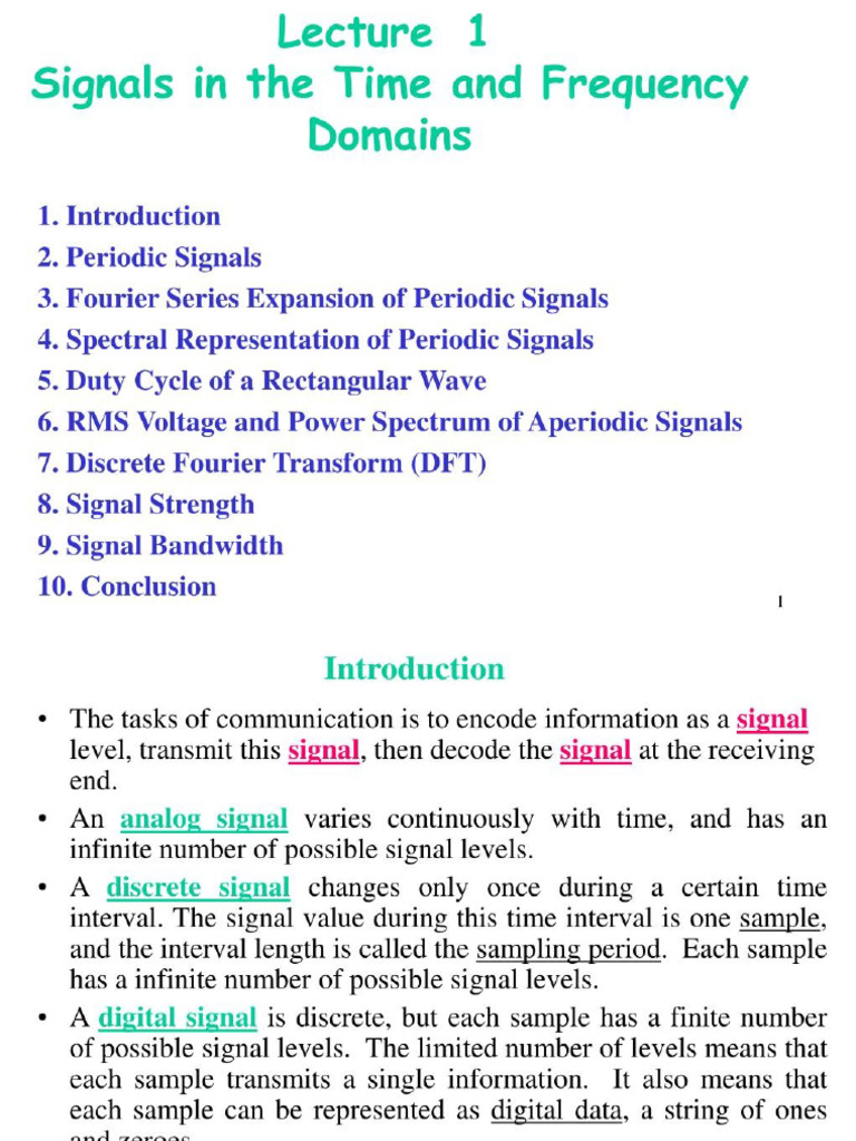 Topic#05 (Part-02) Signals, Time and Frequency Domains | PDF