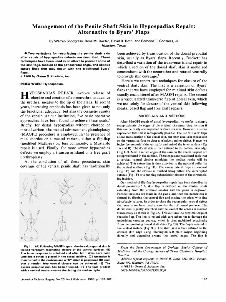 Management of The Penile Shaft Skin in Hypospadias Repair - Alternative ...