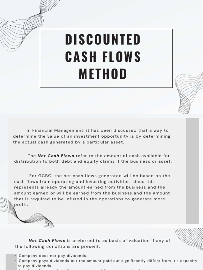 Discounted Cash Flows Method | PDF | Discounted Cash Flow | Financial ...