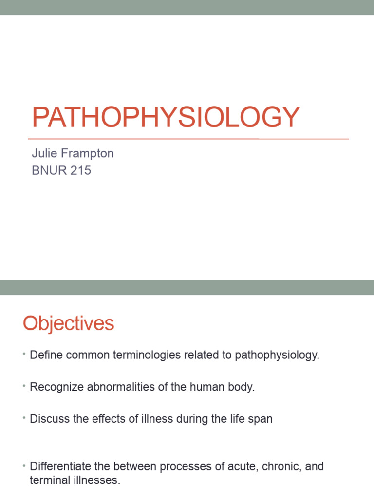 Pathophysiology | PDF | Chronic Condition | Pathology