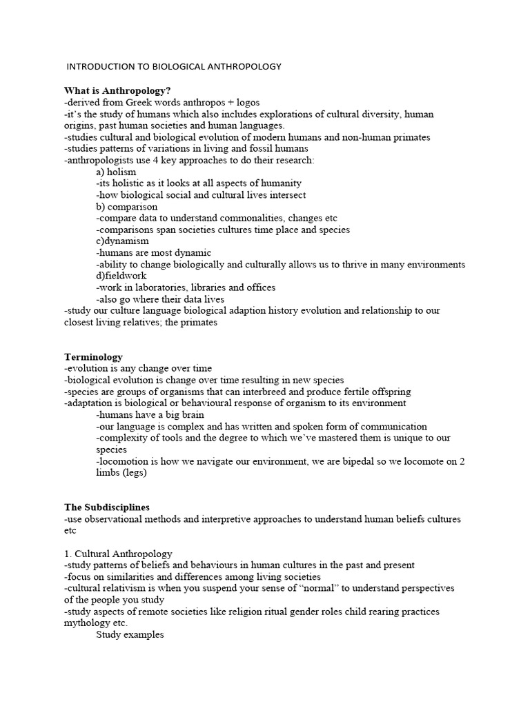 Anta01 Chapter 1 | PDF | Anthropology | Human