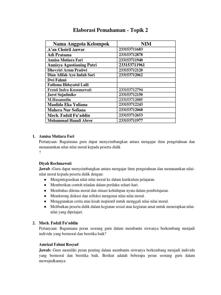 Etika - Elaborasi Pemahaman Topik 2 | PDF