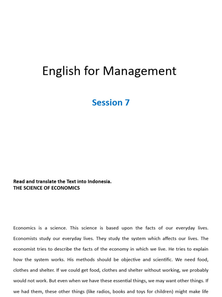 English For Management-Session 7 | PDF