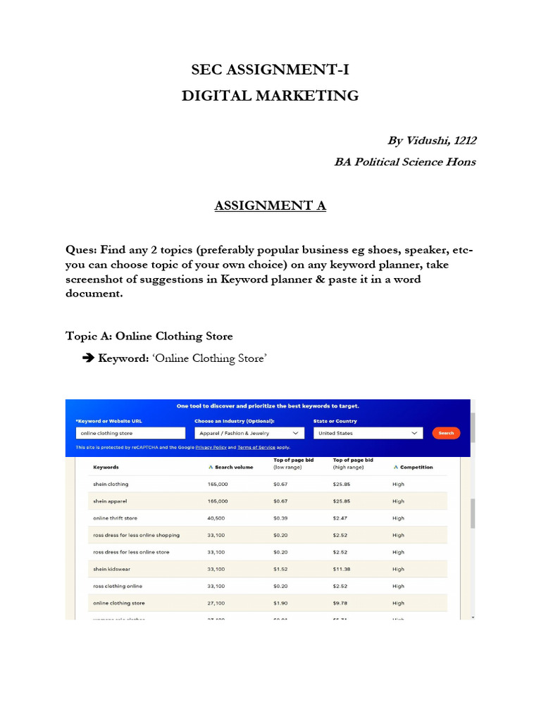 SEC ASSIGNMENT 1 For Divya Ma'am | PDF | Search Engine Optimization | Tag (Metadata)