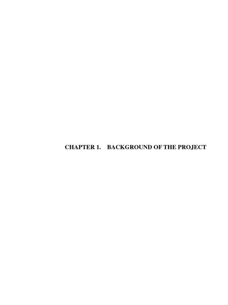 Chapter 1. Background of The Project | PDF | Zambia | Economies