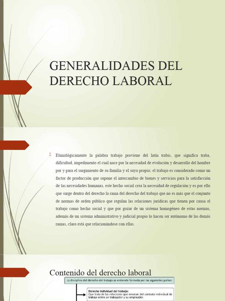 Generalidades Del Derecho Laboral | PDF
