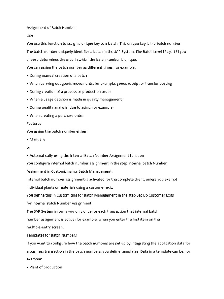 Assignment of Batch Number | PDF