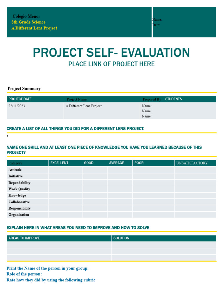 8th Grade Science Project Review | PDF