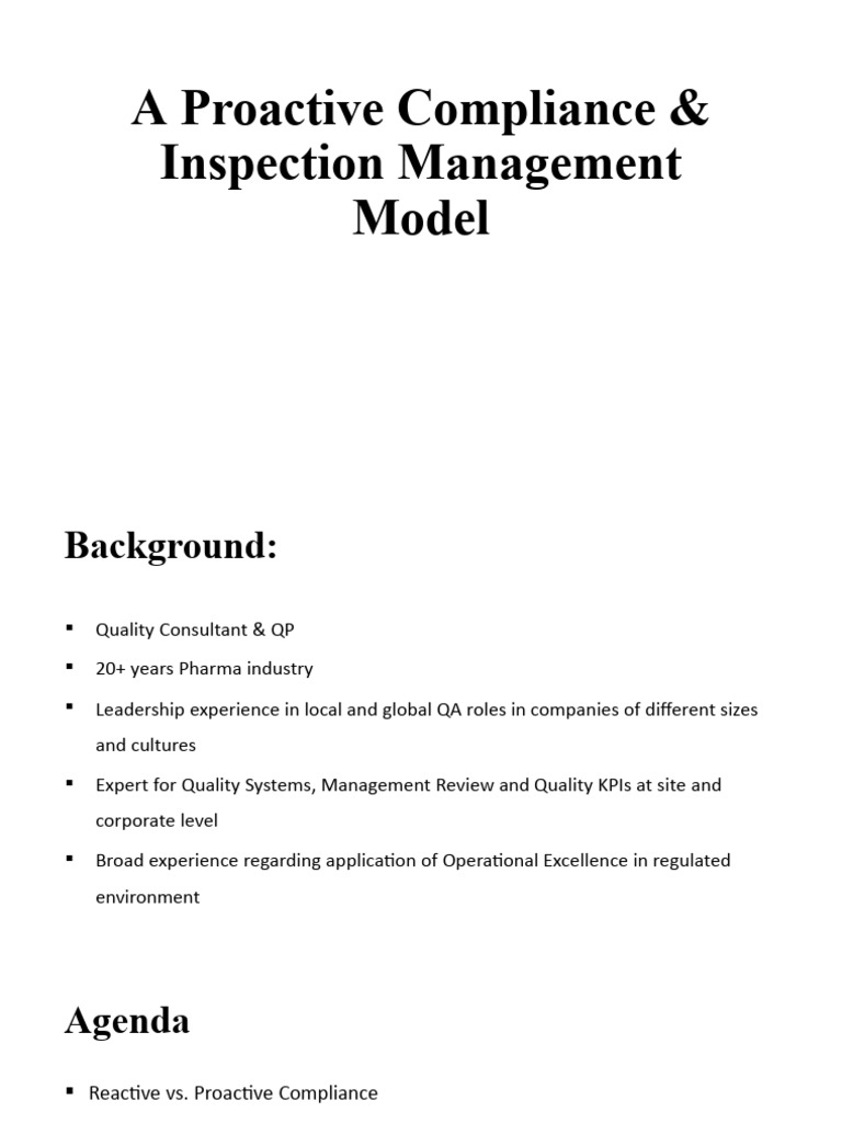 Proactive Compliance Management Model | PDF | Quality Management System ...