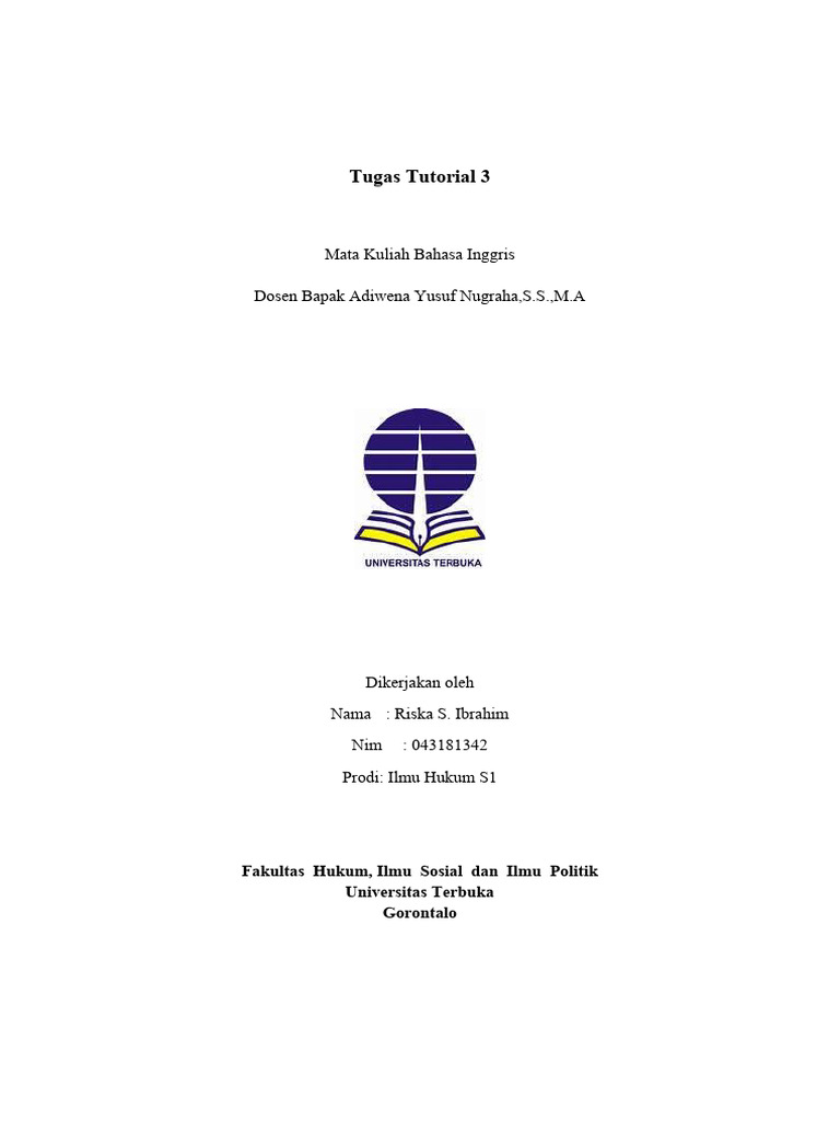 Jawaban Tugas Tutorial 3 | PDF