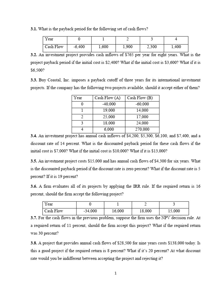 Exercises Chap3 | PDF | Net Present Value | Discounted Cash Flow