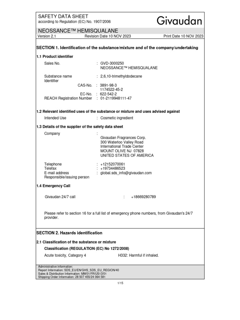 Gvd-3000250 Neossance Hemisqualane Sds Global 202 - 240510 - 121347 ...