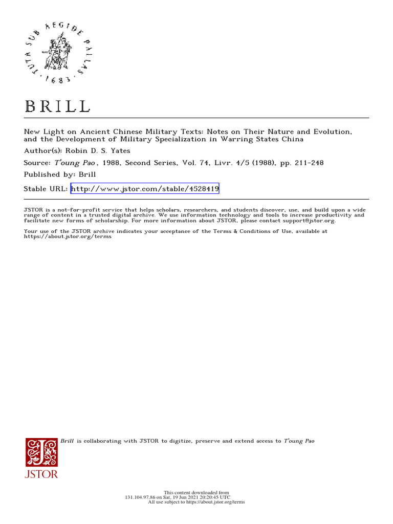 Ancient Chinese Military Texts Analysis | PDF | Sun Tzu | Analects