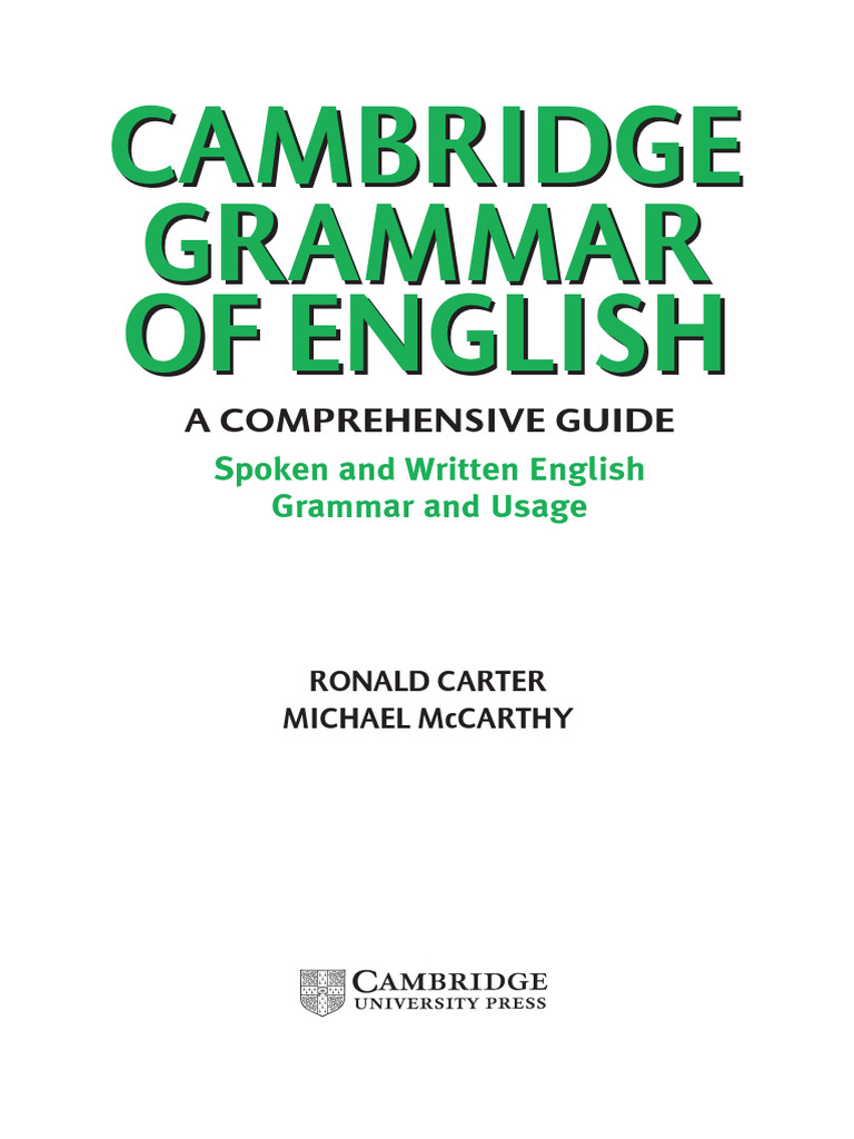 Cambridge Grammar of English - Types of Verbs | Download Free PDF ...